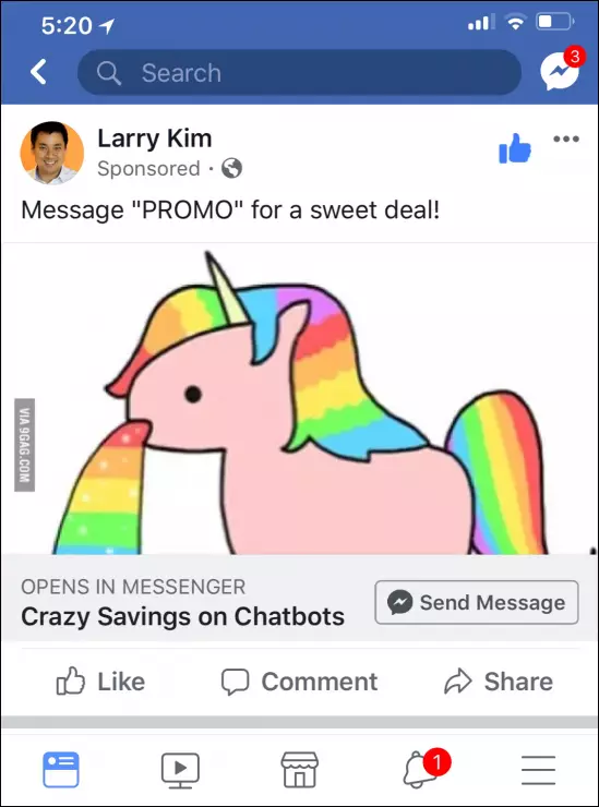 facebook click-to-messenger ad preview