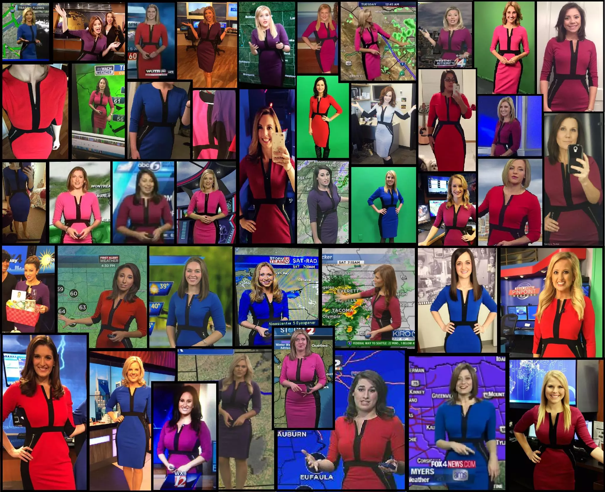 كيف قاد فيسبوك 50 امرأة من خبراء الأرصاد الجوية لارتداء نفس فستان القلم الرصاص بقيمة 23 دولارًا على شاشة التلفزيون 451206_2